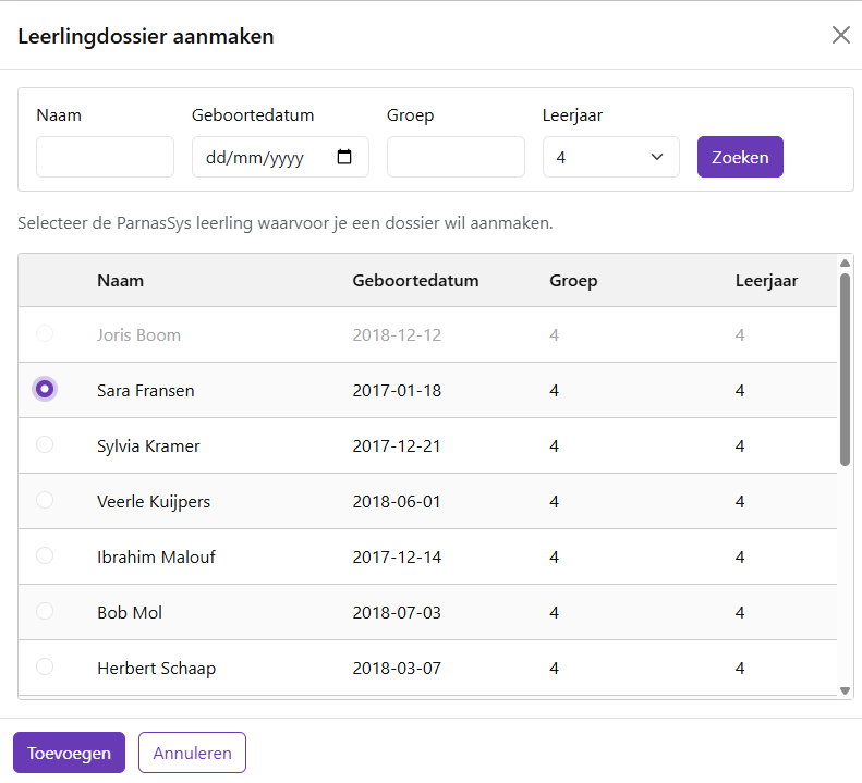 DHH - Groepen en leerlingen koppelen aan ParnasSys – Kennisportaal